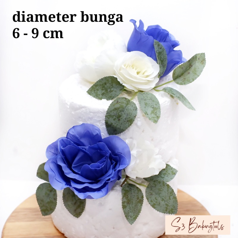 Jual Cake Topper hiasan kue artificial blue white set | Shopee Indonesia