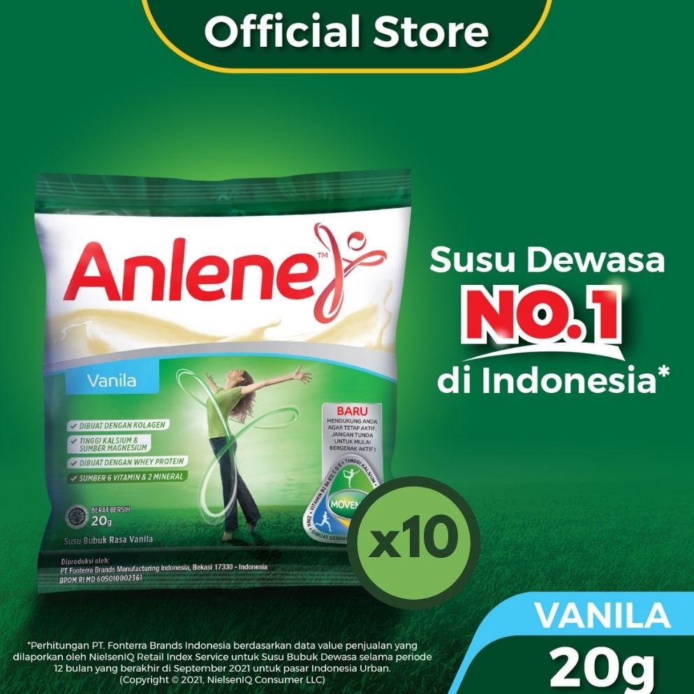 Jual KODE TP193 Anlene Susu Bubuk Dewasa Vanila 1 x 2g Sachet Nutrisi Tinggi Kalsium Untuk ...