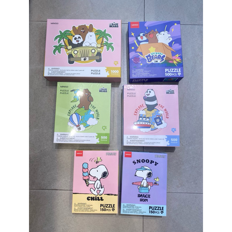 Jual PUZZLE MINISO / we bare bears puzzle / snoopy puzzle / mainan ...