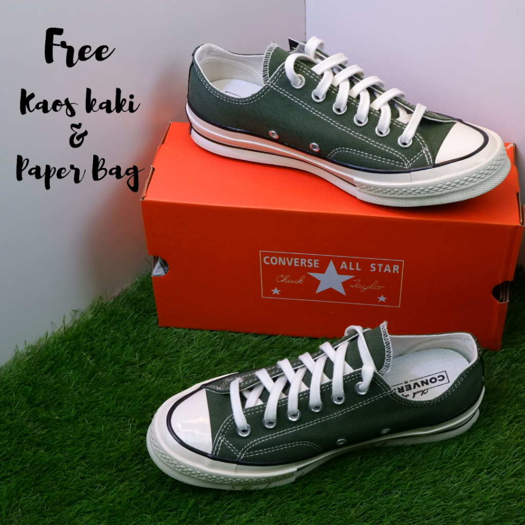 Jual Converse Chuck Taylor All Star 70S Low Grey Convers Hijau Army