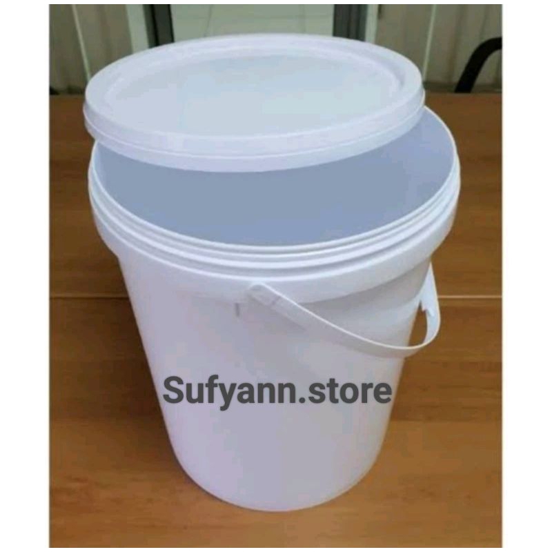 Jual Ember CAT 25kg PUTIH POLOS Bersih Mulus Lengkap plus tutup ...