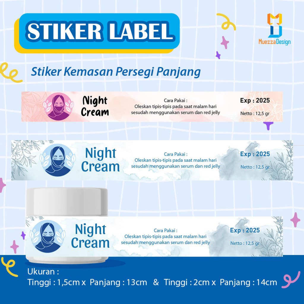 Jual Stiker label pot cream | Stiker kemasan | Label | Shopee Indonesia