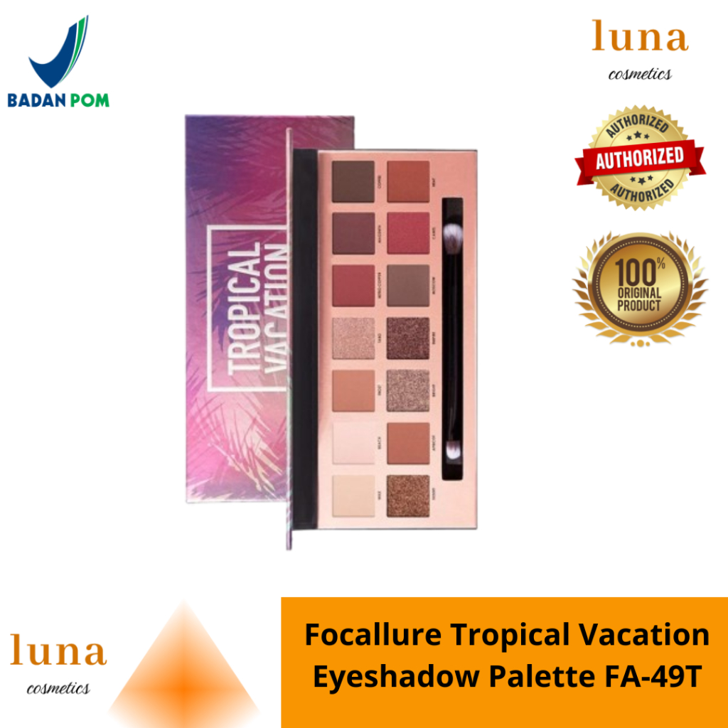 Jual Focallure Tropical Vacation Eyeshadow Palette FA-49T | Shopee ...