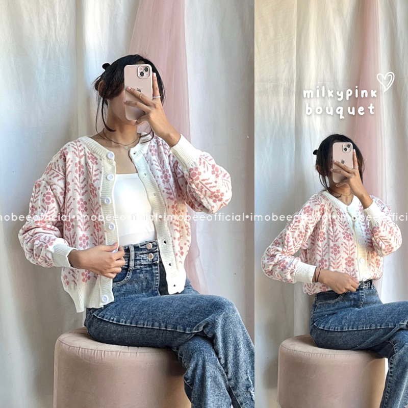 Jual FLOWER BOUQUET KOREAN CARDI // CARDIGAN KOREA TEBAL BUNGA | Shopee Indonesia