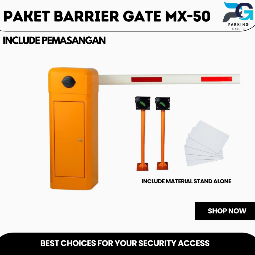 Jual Paket Palang Parkir Otomatis Stand Alone  Barrier Gate Mx 50 