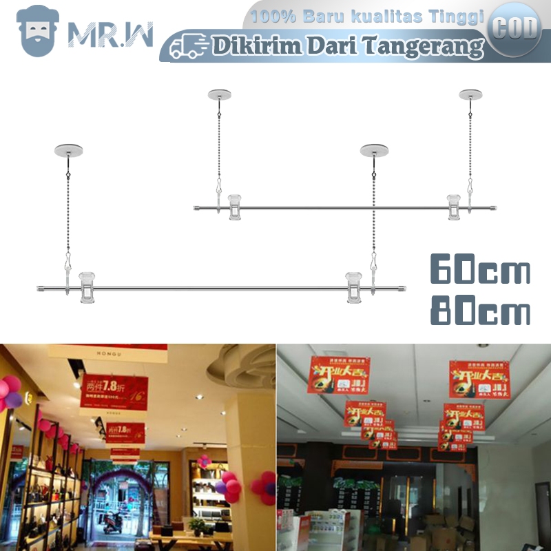 Jual 1set Hanging Banner Gantung Poster Frame 60/80cm Stainless Alat ...