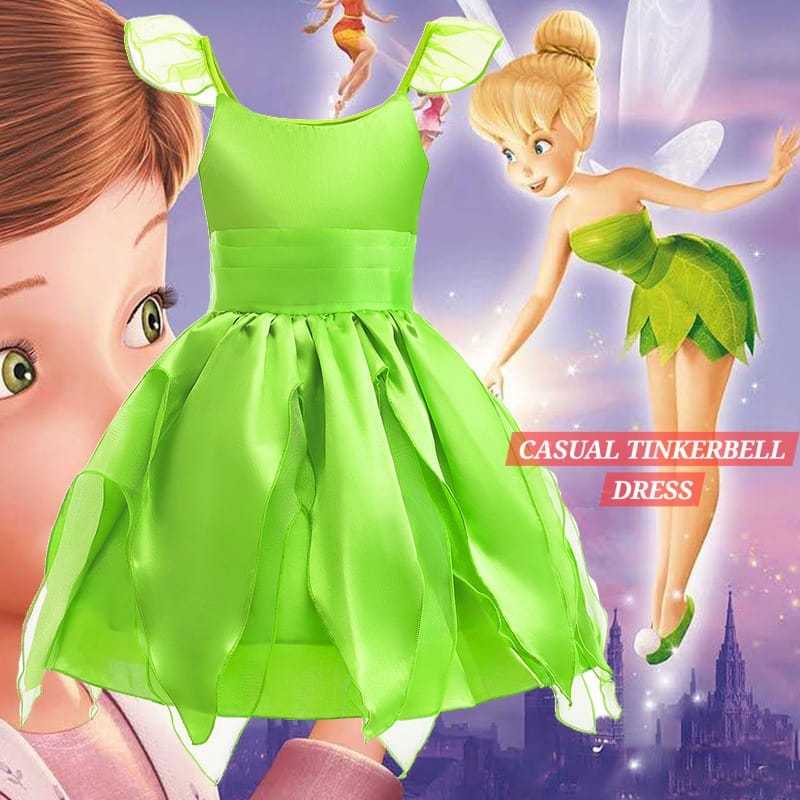 Jual BAJUKIDDIE CASUAL TINKERBELL BAJU KOSTUM COSPLAY PERI HIJAU DAUN ...