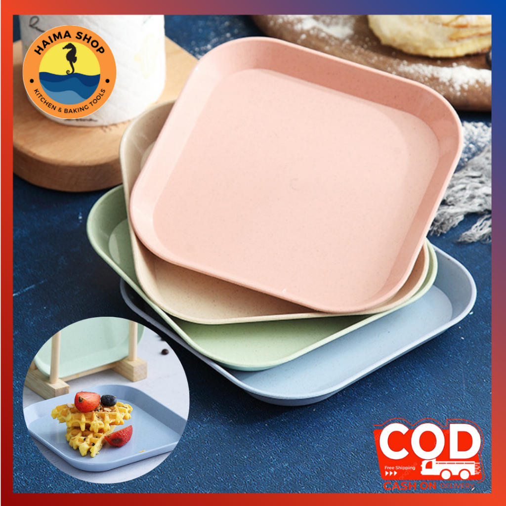 Jual Piring Jerami Kotak Plastik Wadah Makanan Ceper Pendek Piring ...