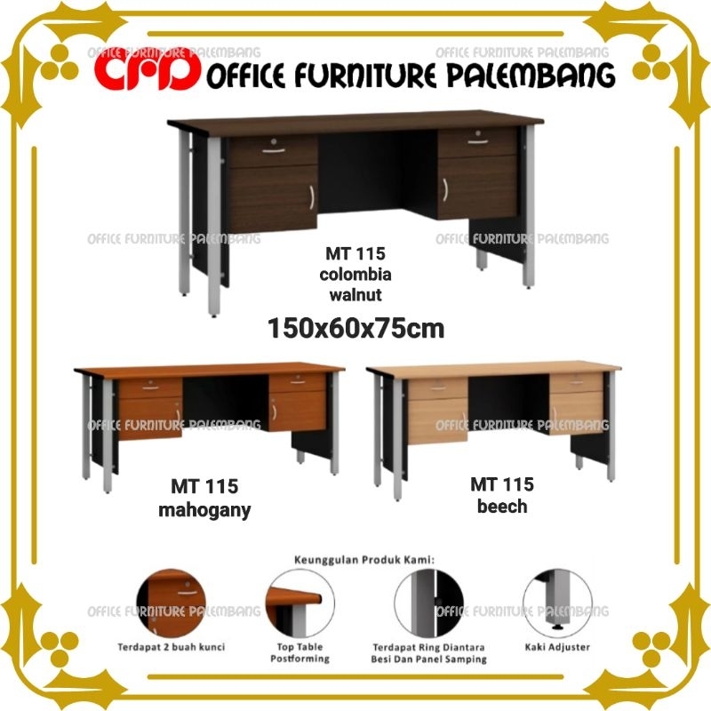 Jual meja kantor popular MT 115 meja kerja 1 biro meja tulis meja ...