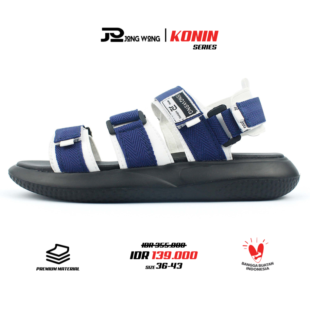 Jual Jong Wong Official - Original Konin Navy White | Sandal Gunung ...