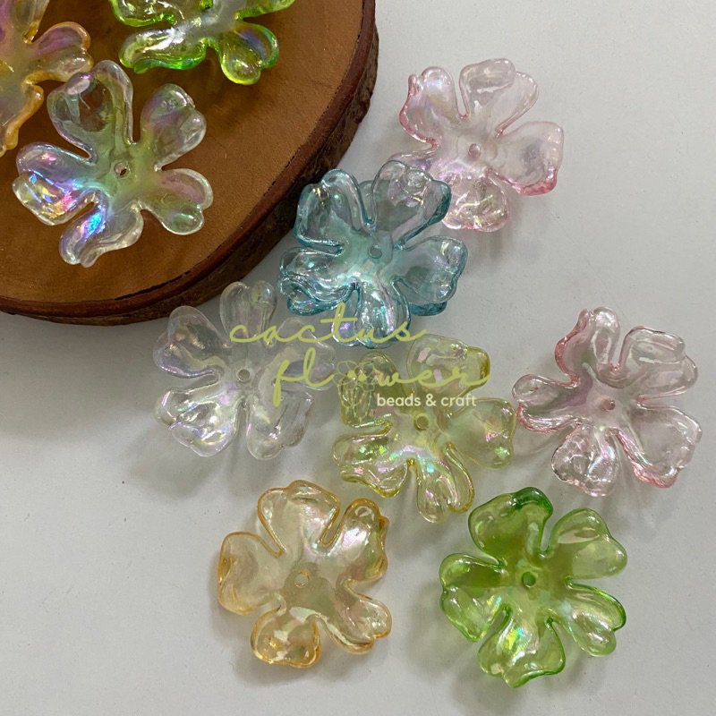 Jual Manik kelopak bunga TAPAK DARA clear mix warna transparan | Shopee ...