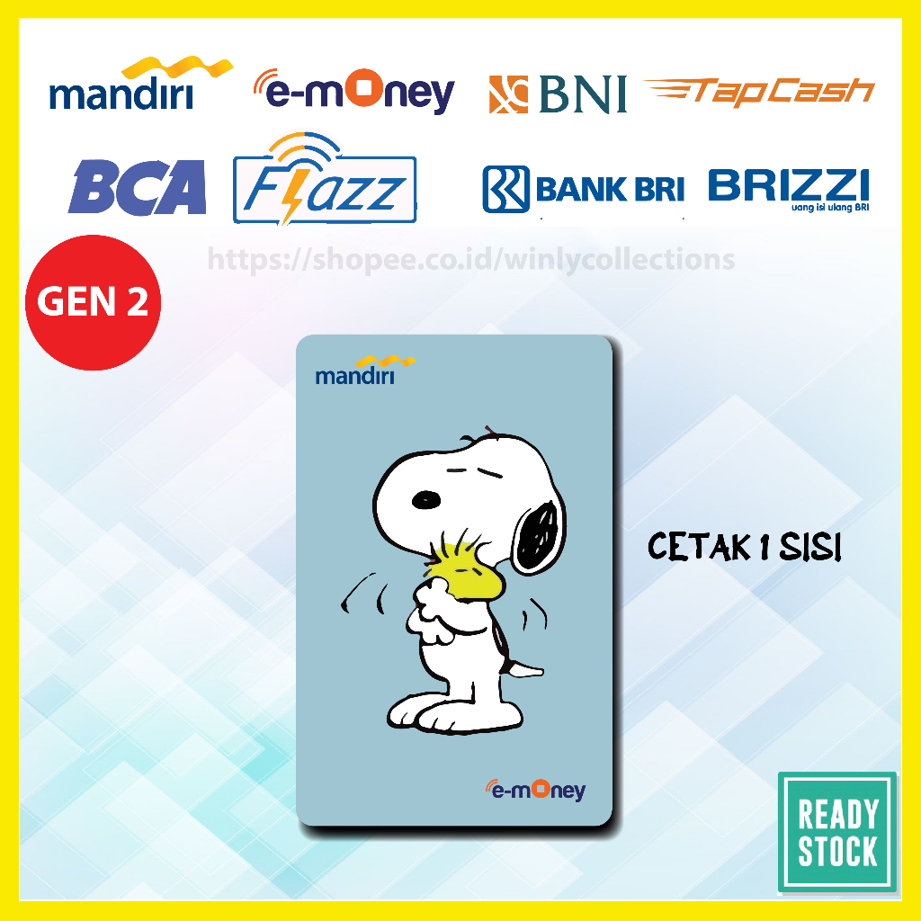 Jual KARTU EMONEY ETOLL SNOOPY ANJING LUCU ANIME FLAZZ BCA GEN 2 ...