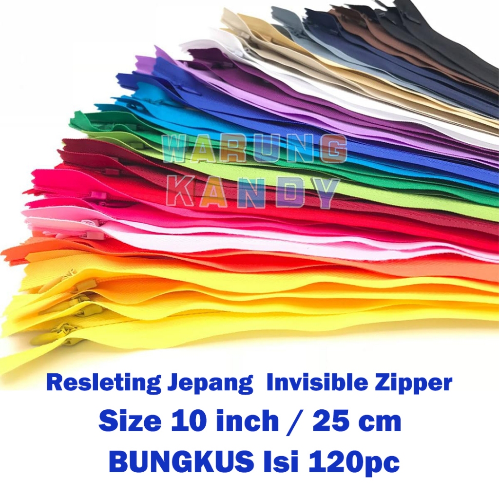 Jual Resleting Jepang 10 inch / 25 cm Invisible Zipper Sleting | Shopee ...
