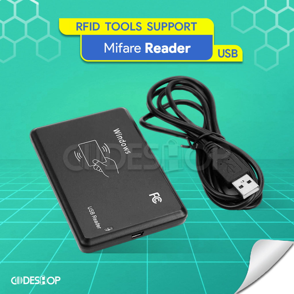 Jual RFID Reader Mifare 13.56 MHz Contactless Plug and Play | Shopee ...