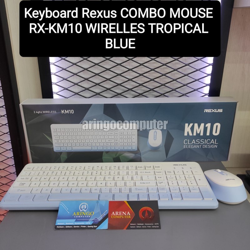 Jual Keyboard Rexus COMBO MOUSE RX-KM10 WIRELLES TROPICAL BLUE | Shopee Indonesia