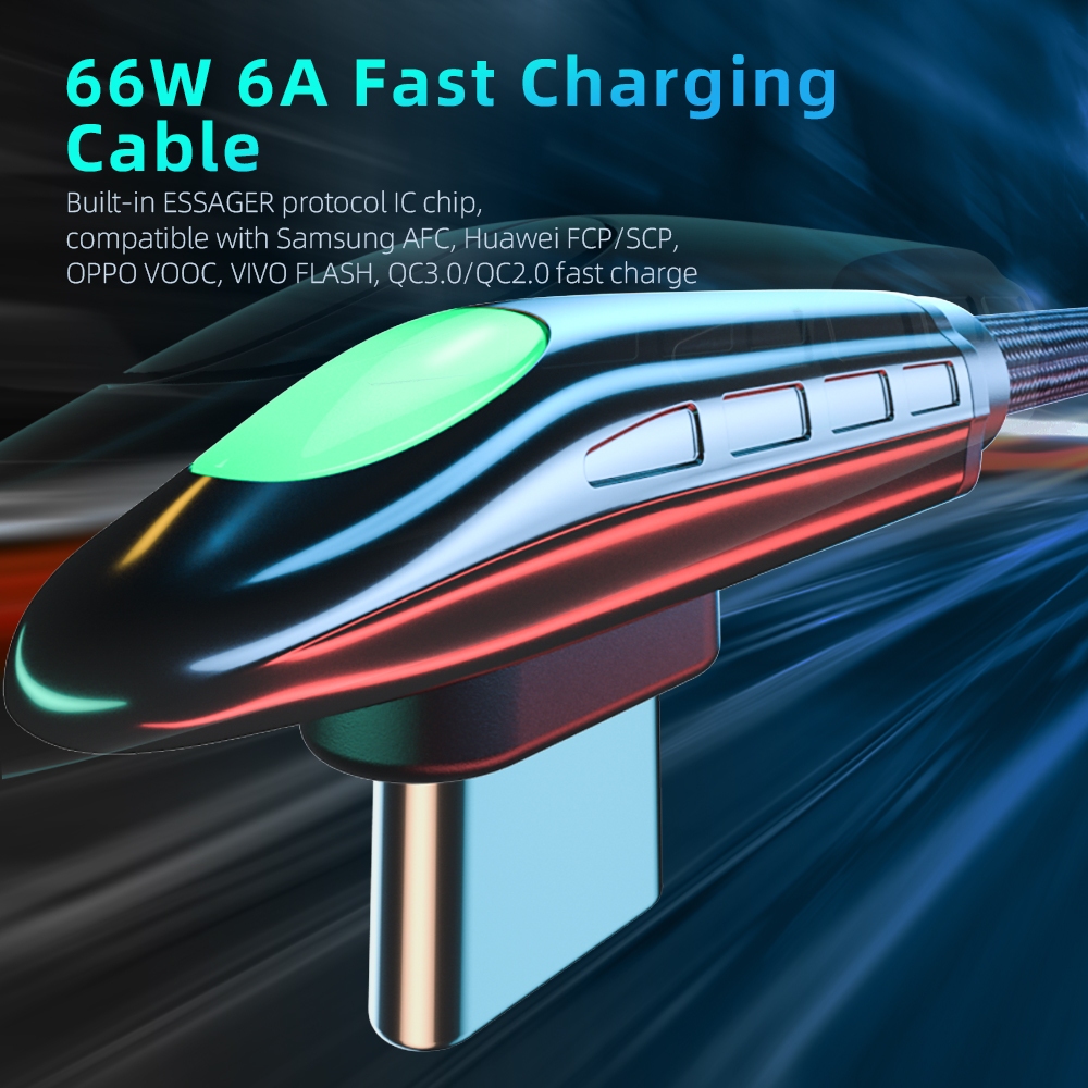 Jual ESSAGER Original 6A 66W Kabel Data USB Type C 2M Fast Charging ...
