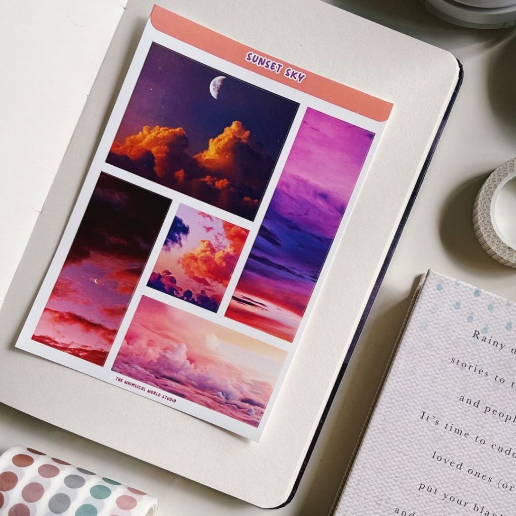Jual Sticker Aesthetic Stiker Sunset Sky Bullet Journal Scrapbook ...