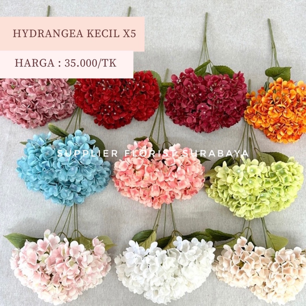 Jual [CABANG 5] HYDRANGEA KECIL X5 BUNGA HYDRANGEA HORTENSIA ARTIFICIAL ...