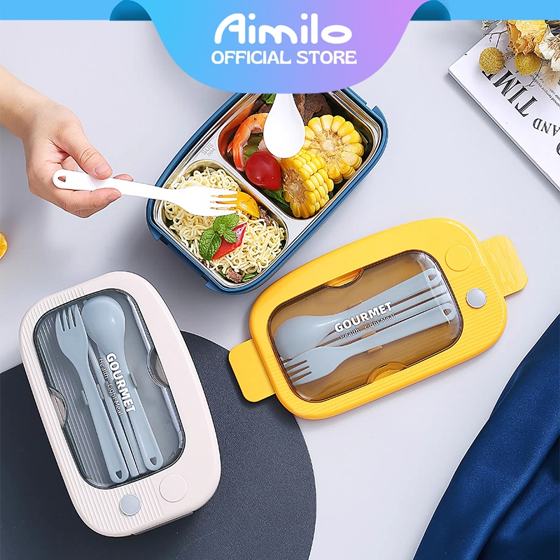 Jual [READY] Aimilo Kotak Bekal Anak Free Sendok Dapat digunakan untuk ...
