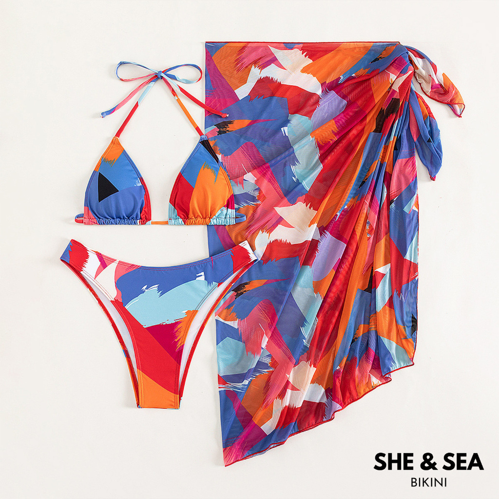 Jual She&Sea Marley - Women Swimwear Polyester Fibre Colourful Bikini ...