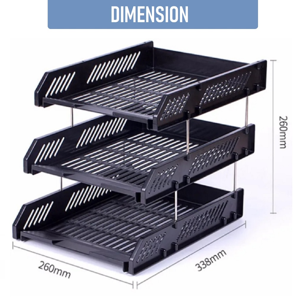 Jual Document Tray Plastik / Rak Dokumen Plastik / Paper Tray 3 Susun ...