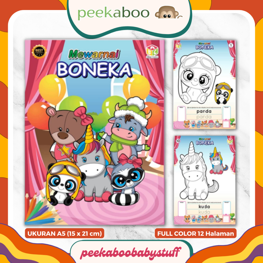 Jual BUKU MEWARNAI FULL COLOUR (FC) A5 - BONEKA - FC || BUKU WARNA FULL COLOR ANAK PAUD TK SD ...