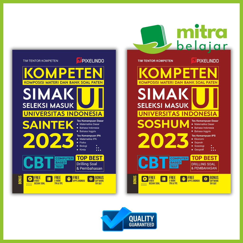 Jual Buku Simak UI Kompeten Saintek & Soshum CBT 2023 - Seleksi Masuk Universitas Indonesia ...