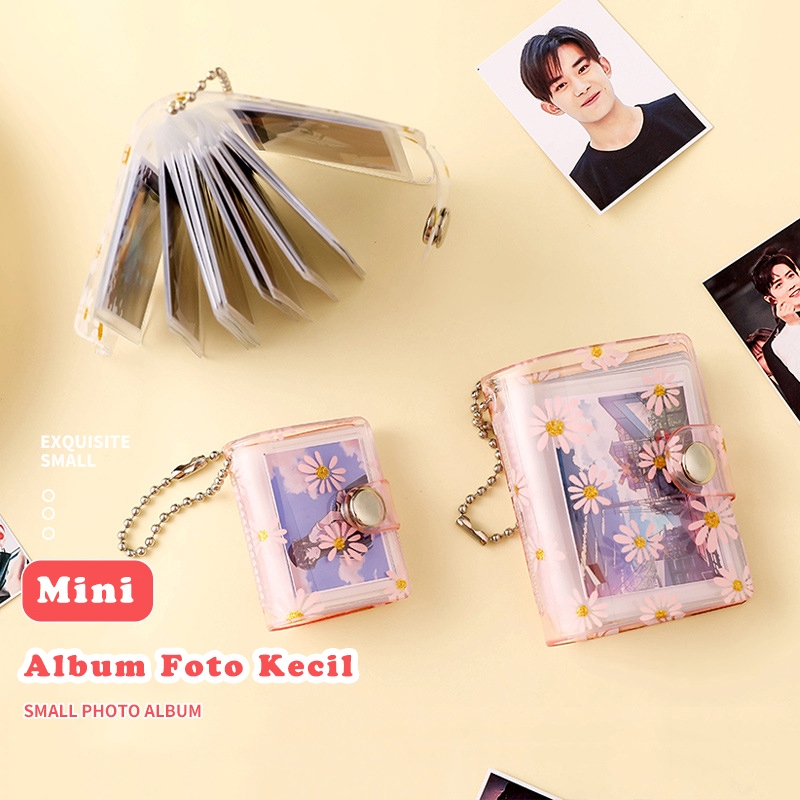 Jual COD 1 & 2 Inch Kecil Daisy Mini Photo Album 20 Pockets Key Ring ...