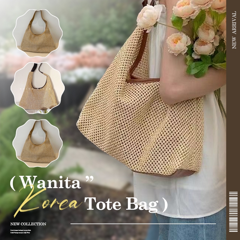 Jual Tas Totebag Wanita Rajut Anyaman Gaya Bohemian Large Capacity Tas ...