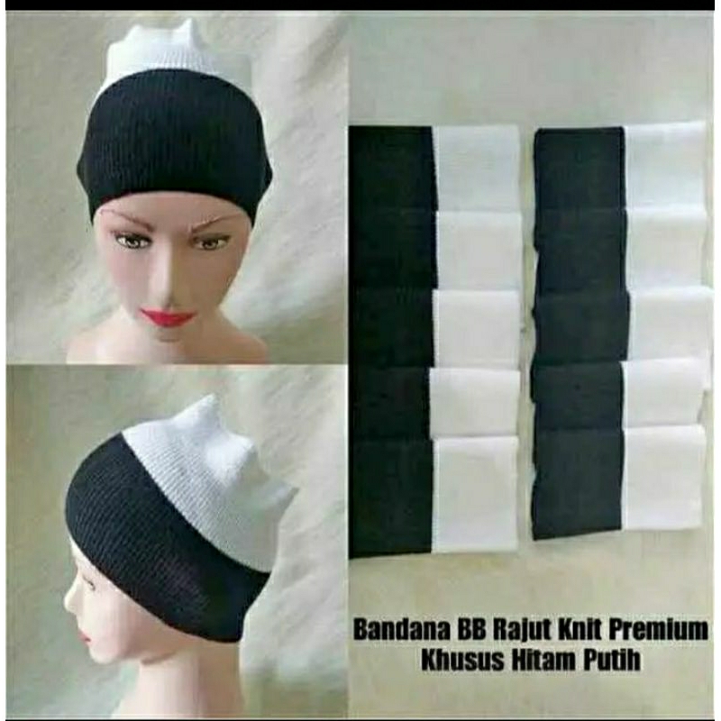 Jual ciput rajut 2 warna husus hitam putih | Shopee Indonesia