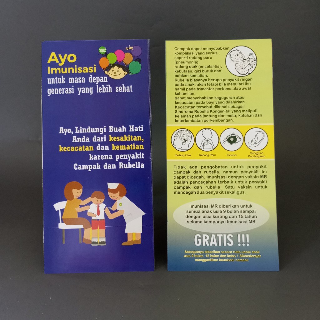 Jual Flyer Imunisasi MR Rubella / Campak Rubella, Brosur Kesehatan ...