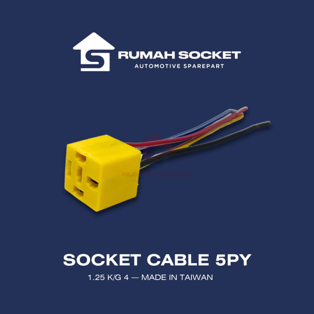 Jual SOCKET RELAY / SOKET / RUMAH RELAY + CABLE / KABEL KAKI 4 FEMALE ...