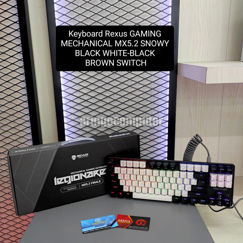Jual Keyboard Rexus GAMING MECHANICAL MX5.2 SNOWY BLACK WHITE-BLACK ...