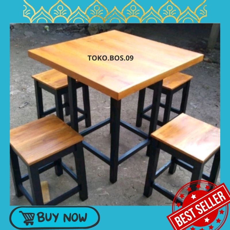 Jual Meja Makan 4 Kursi Meja Kursi Cafe Meja Dan Bangku Kayu Serbaguna ...