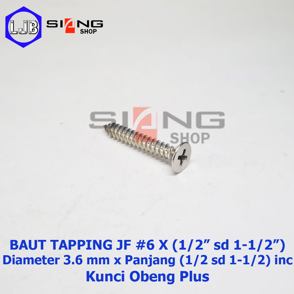 Jual Baut Stainless JF #6 Sekrup Tapping Screw | Shopee Indonesia
