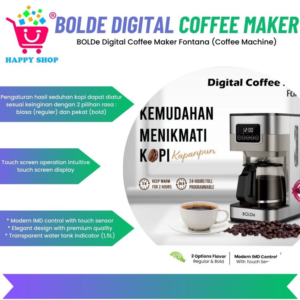 Jual BOLDe Digital Coffee Maker Fontana (Coffee Machine) | Shopee Indonesia