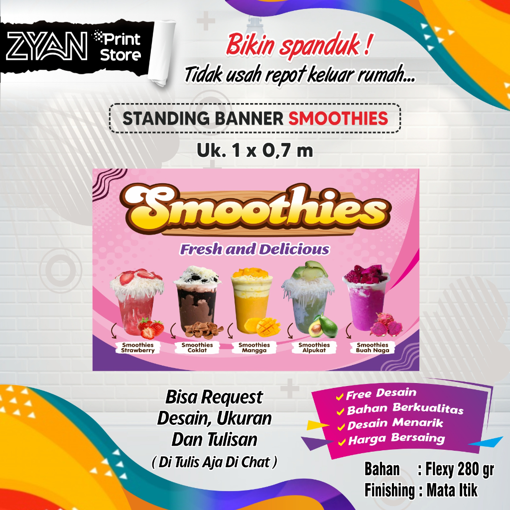 Jual SPANDUK BANNER SMOOTHIES/SMOTHIES | Shopee Indonesia