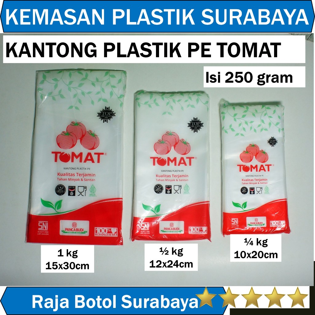 Jual Plastik PE Tomat 2kg 1kg 1/2 kg 1/4 kg Kantong Plastik Gula ...