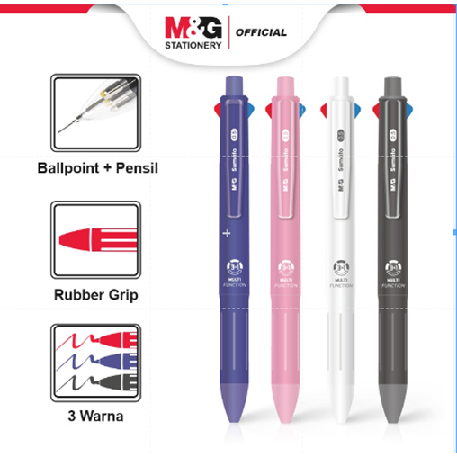 Jual M&G Pen Gel 3 Warna 1 Ballpoint 3 in 1 sumato 0.5 mm | Shopee Indonesia