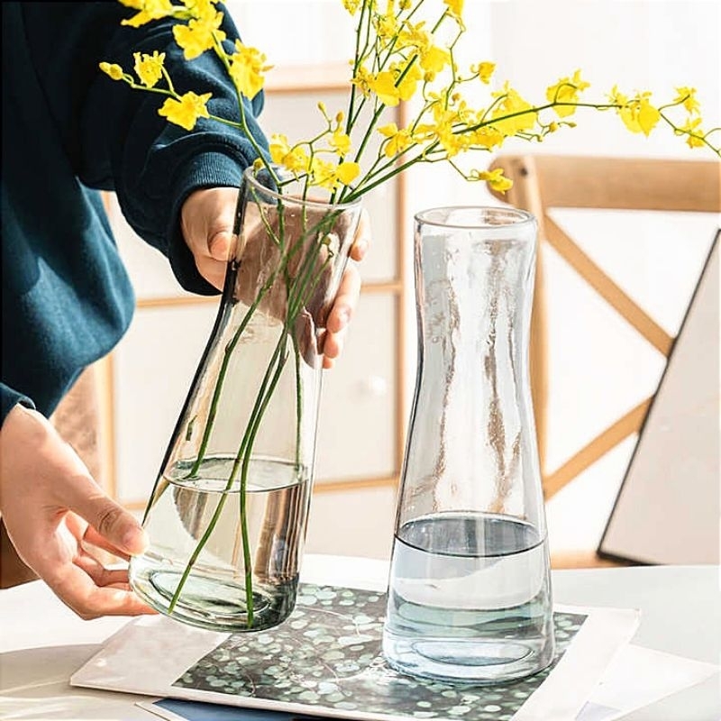 Jual Vas Bunga Kaca Tinggi ED37 / Vase Europe Elegan Minimalis / Vas ...