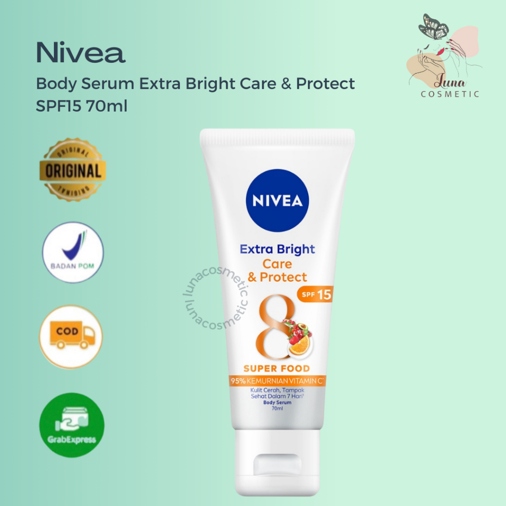 Jual NIVEA Body Serum Extra Bright Care & Protect SPF15 70ml | Shopee ...