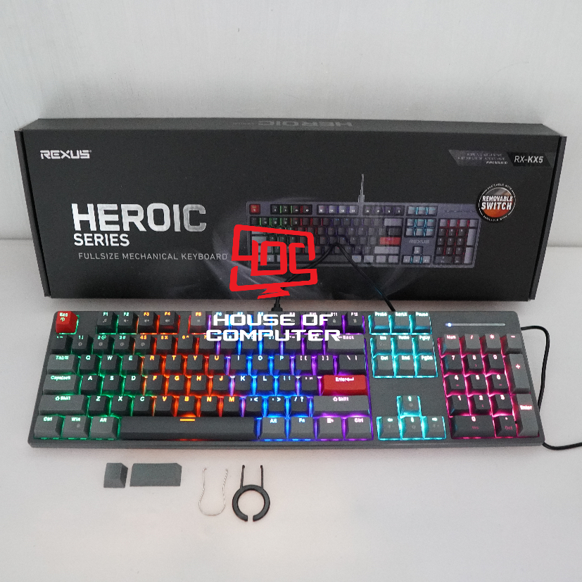 Jual KEYBOARD GAMING REXUS MECHANICAL HEROIC KX5 17 MODE LED - HITAM | Shopee Indonesia