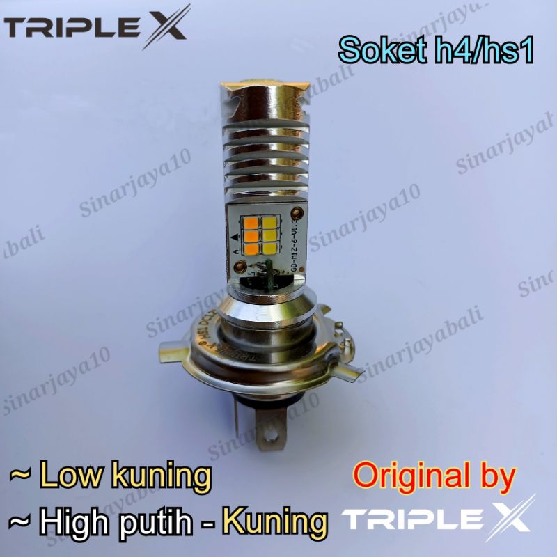 Jual Lampu led motor bohlam utama t19 h6 m5 p15d hs1 h4 original triple x | Shopee Indonesia