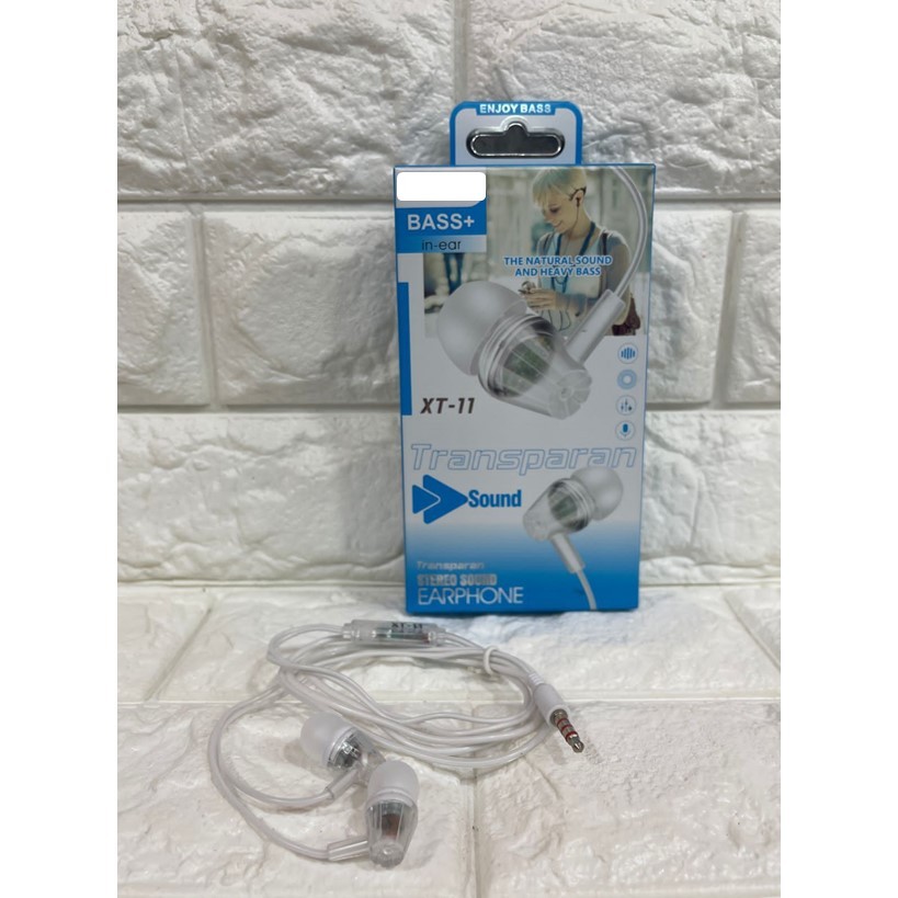 Jual Headset Transparan XT-11 + Mic Handsfree Philips In Ear Extra ...