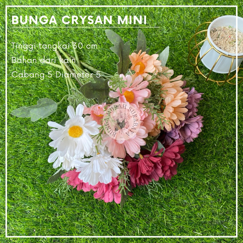 Jual BUNGA CRYSAN MINI CABANG 5/BUNGA ARTIFICIAL/BUNGA BUCKET/DEKORASI ...