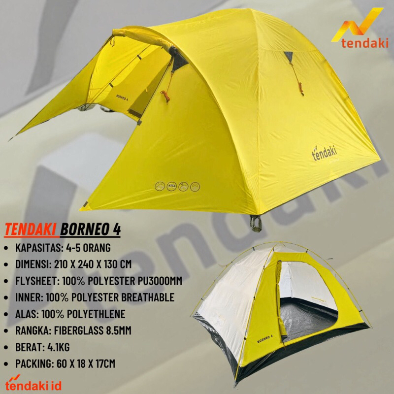 Jual TENDA TENDAKI BORNEO4 KUNING | Shopee Indonesia