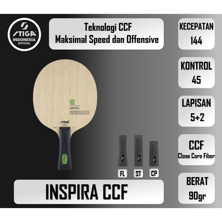 Jual STIGA Inspira CCF | Kayu Blade Pingpong Standar ITTF JTTAA | Shopee Indonesia