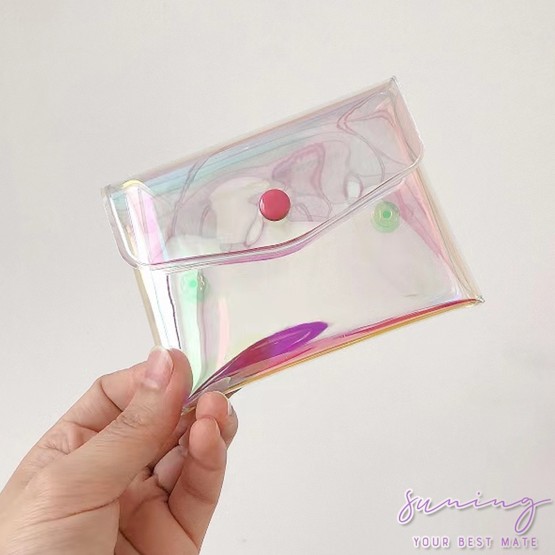 Jual Tas Dompet PVC Transparant Hologram aesthetic/ Cosmetic pouch tas ...