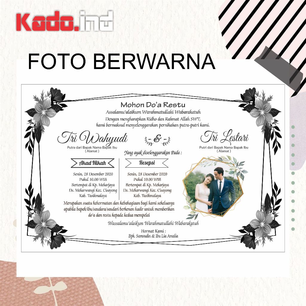 Jual FOTO BERWARNA Cetak Undangan Besek | Undangan Sorogan | Undangan ...