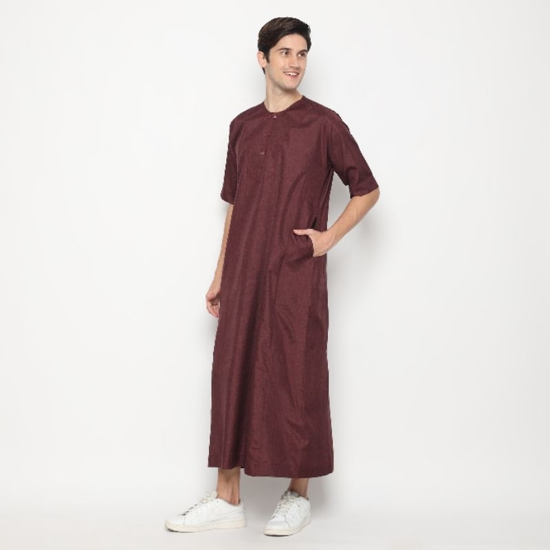 Jual Gamis al-mathaf Lengan Pendek Kerah oblong | Shopee Indonesia